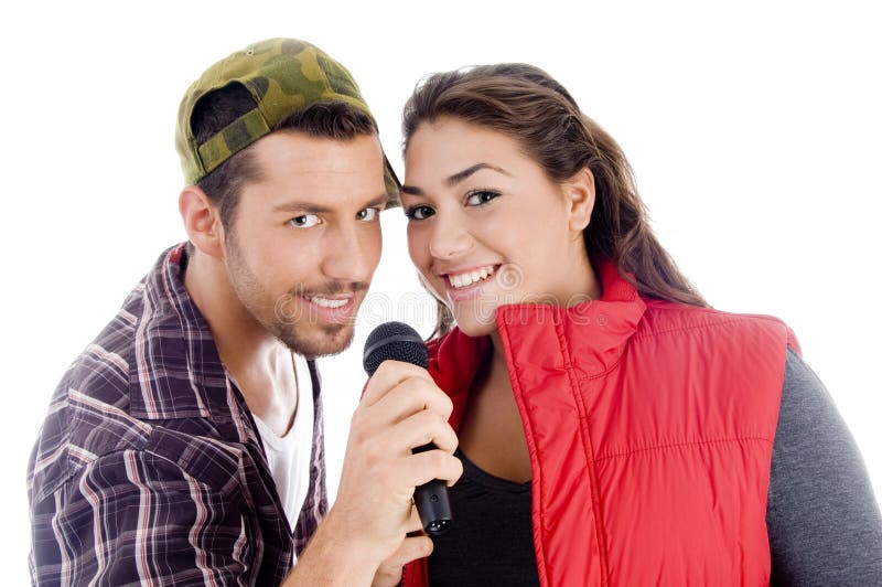 Male Female Singers Together Stock Image - Image of audio, posing: 7361641