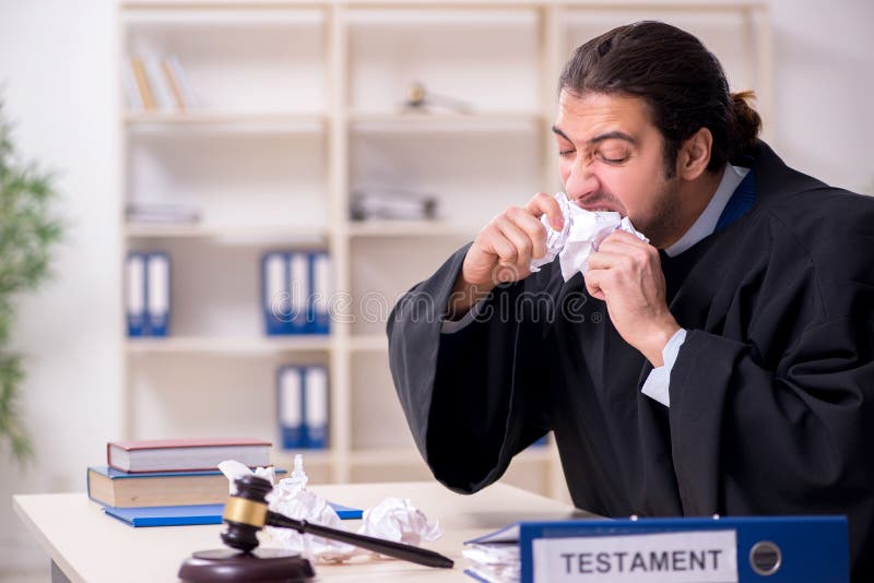 Young Male Judge Working in Courthouse Stock Photo - Image of ...