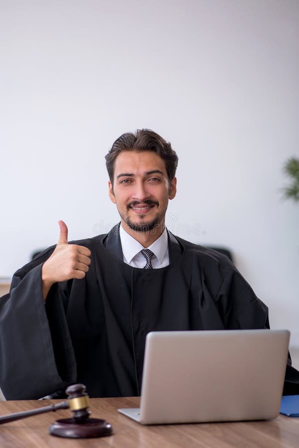 Young Male Judge Working in the Courthouse Stock Photo - Image of ...