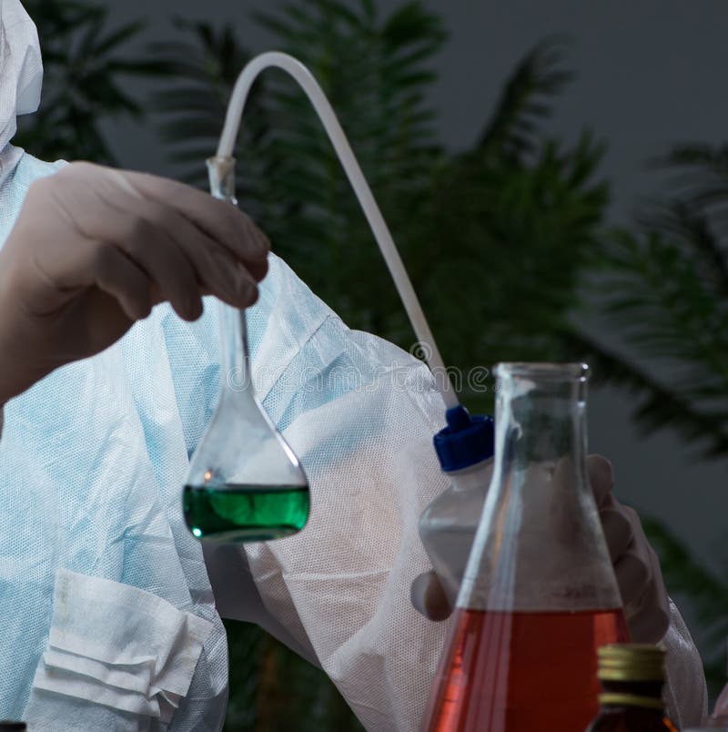 Young Male Lab Chemist Late at Night in Overtime Time Stock Image ...