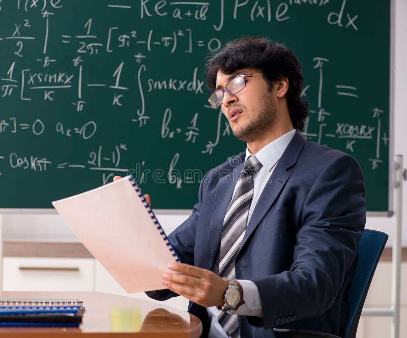 Young Male Math Teacher in Classroom Stock Photo - Image of knowledge ...