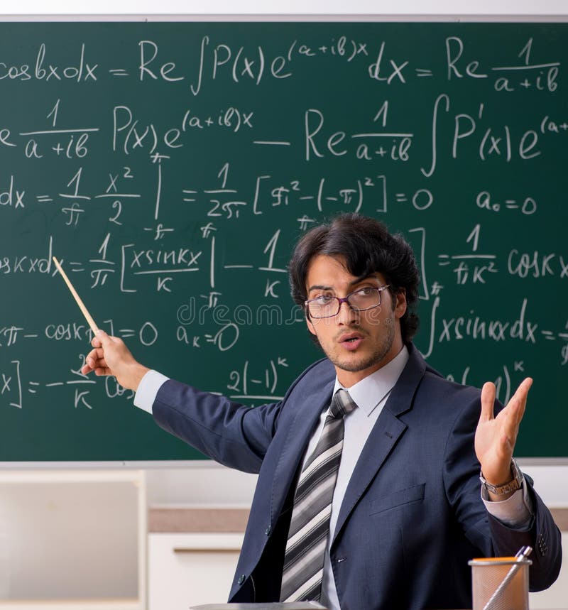 Young Male Math Teacher in Classroom Stock Image - Image of classroom ...