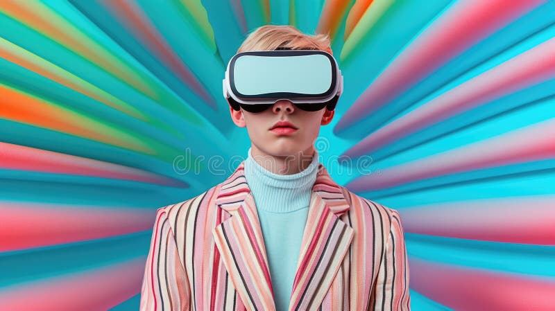 Young Male Model Posing With Trendy Fashion Outfit Picturesque Stock