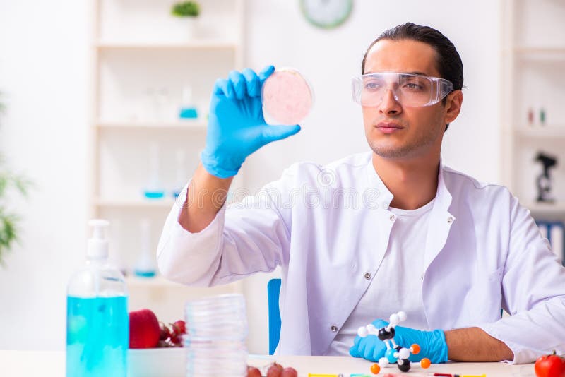 Young Male Nutrition Expert Testing Food Products in Lab Stock Photo ...