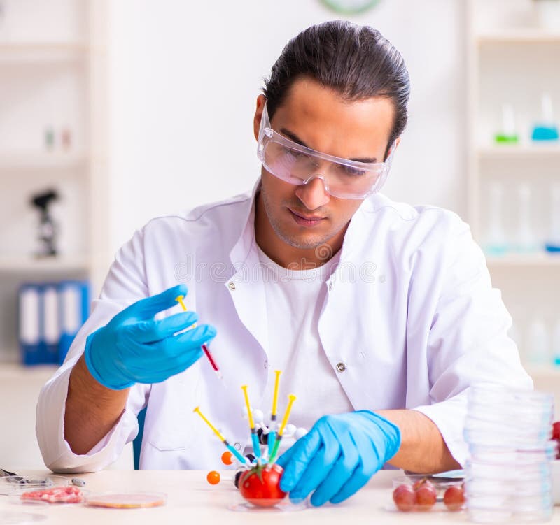 Young Male Nutrition Expert Testing Food Products in Lab Stock Photo ...