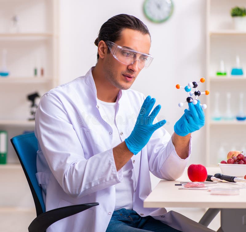 Young Male Nutrition Expert Testing Food Products in Lab Stock Image ...