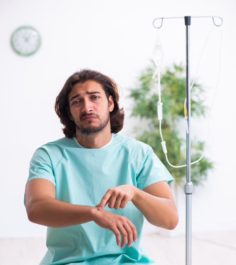 Young Male Patient in Blood Transfusion Concept Stock Photo - Image of ...