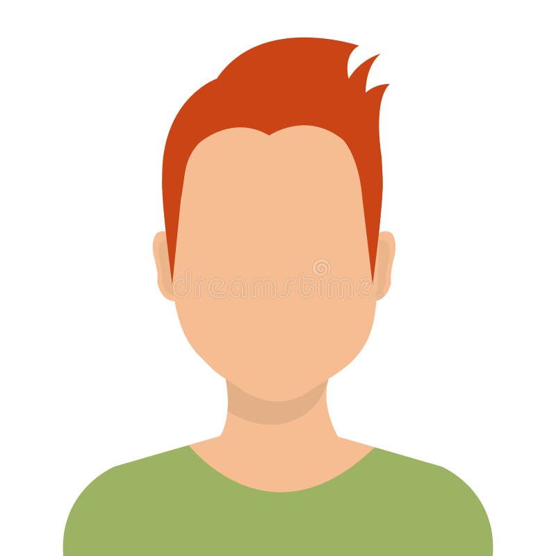 Young Male Profile Avatar Isolated on White. Stock Vector ...
