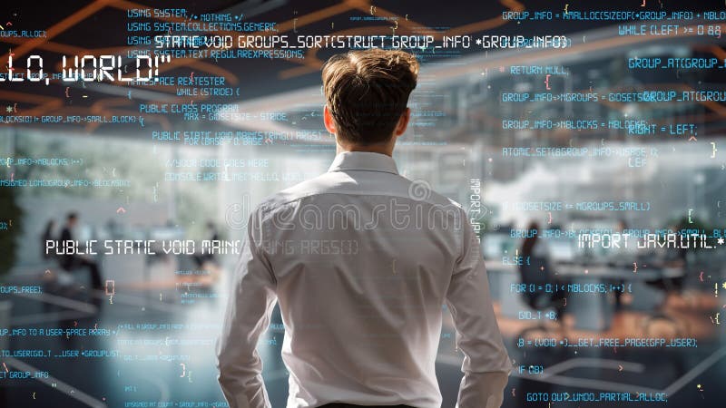 Young Male Programmer Engaged in AI Engineering LISP Stock Photo ...