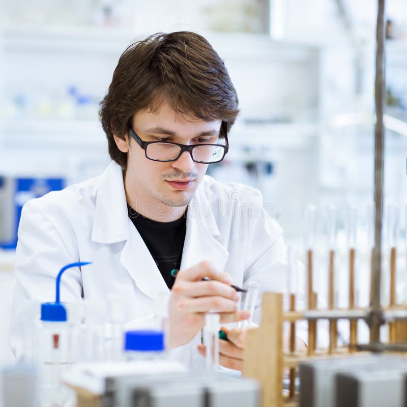 Young, Male Researcher/chemistry Student Stock Photo - Image of ...