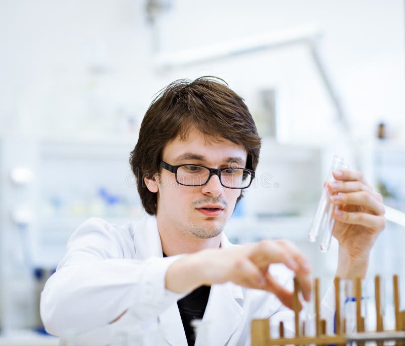 Young, Male Researcher/chemistry Student Stock Image - Image of ...