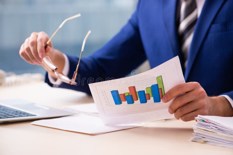 Young Male Sales Analyst in Growth Concept Stock Image - Image of ...
