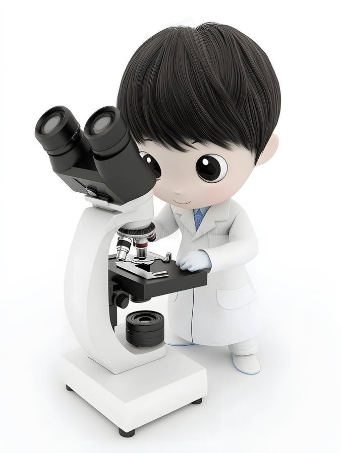 Young Male Scientist Examining Samples at Microscope. Stock Photo ...