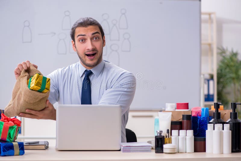 Young Male Shopaholic in E-commerce Concept Stock Photo - Image of ...