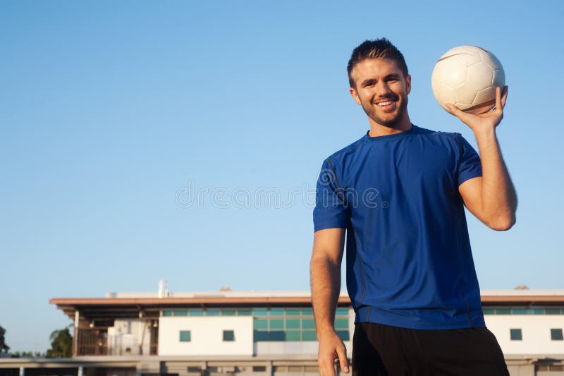 Young male soccer player stock photo. Image of energy - 26301626