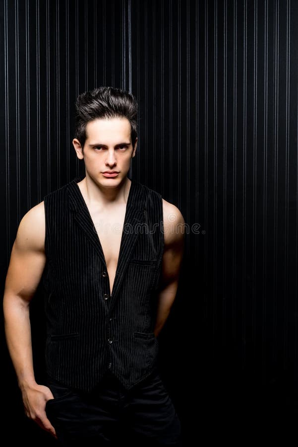 Young Male Strong Facial Features Stock Image - Image of lips, person ...