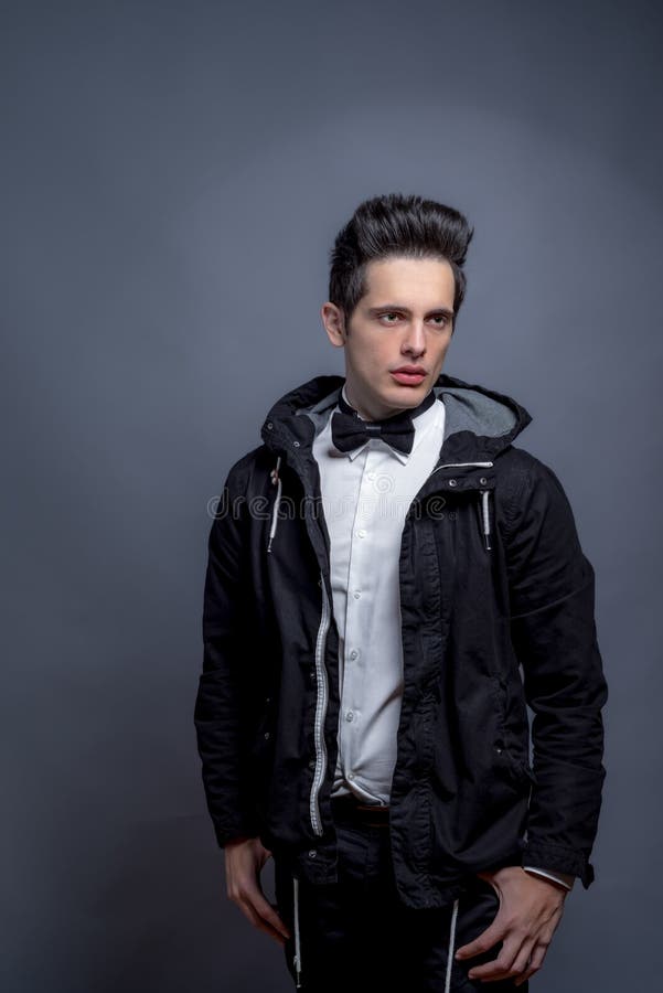 Young Male Strong Facial Features Stock Image - Image of posing, full ...