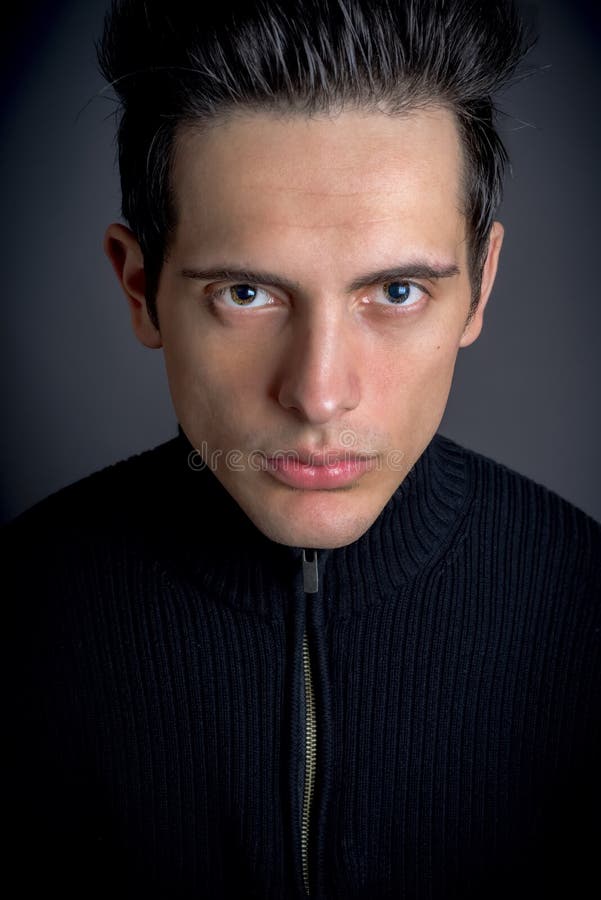 Young Male Strong Facial Features Stock Photo - Image of cheekbones ...