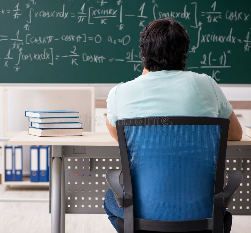 Young Male Student Mathematician in Front of Chalkboard Stock Image ...