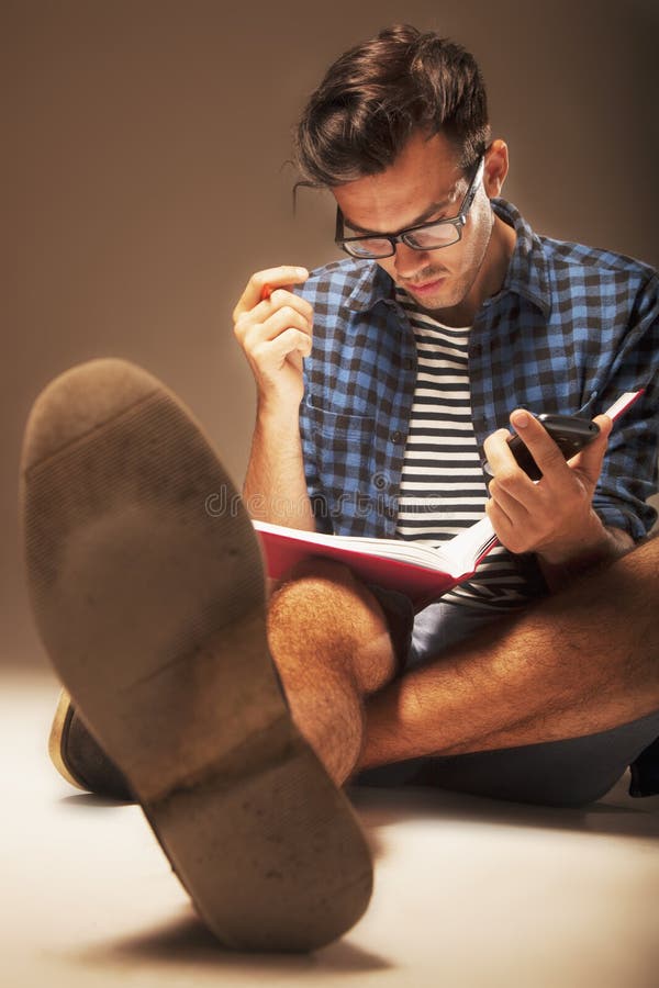 Young Male Student Preparing for Exams.self-development,educati Stock ...