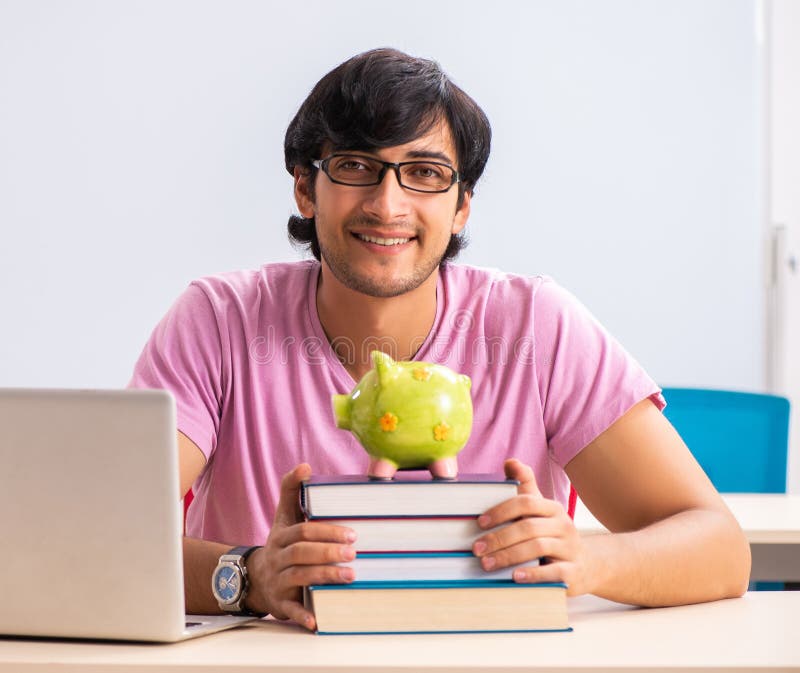 Young Male Student Sitting in the Class Stock Image - Image of class ...