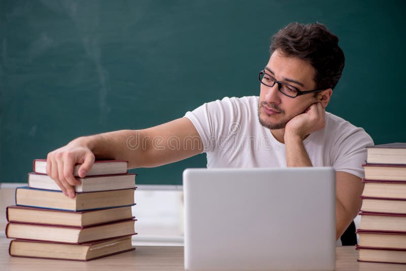 Young Male Employee Working in the Office Stock Image - Image of ...