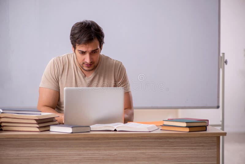 Young Male Student in Tele-education Concept Stock Photo - Image of ...