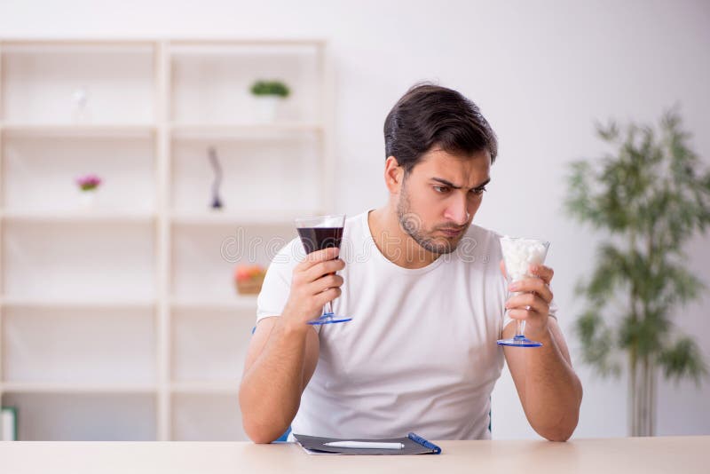 Young Male Student Testing Soft Drink Stock Image - Image of caffeine ...