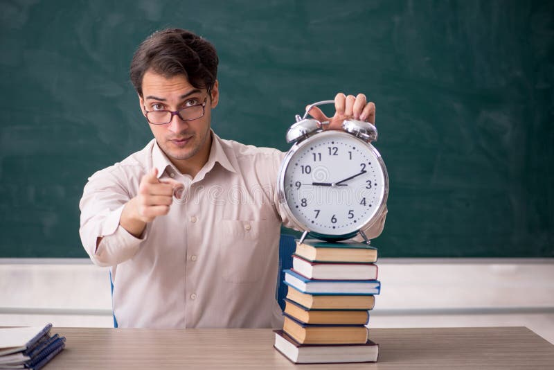 Young Male Student in Time Management Concept Stock Image - Image of ...