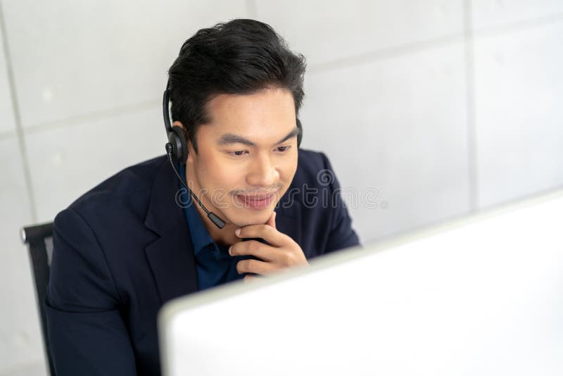 Young Male Technical Customer Support Operator Dispatcher Stock Photo ...