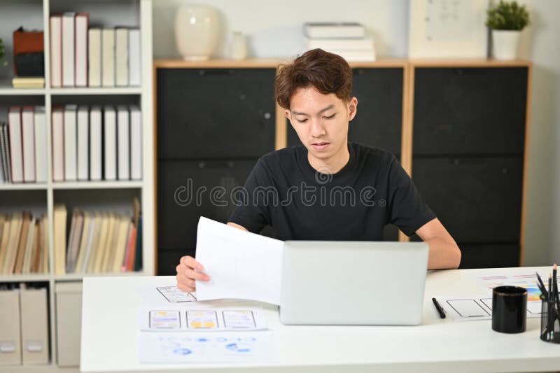 Young Male Website Developer Planning Application Development for Web ...