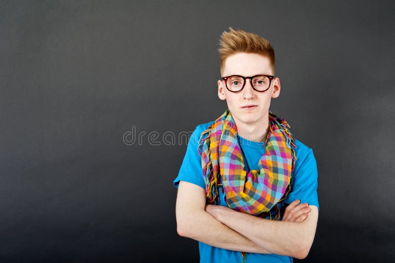 Serious Faced Handsome Nerd Stock Image - Image of isolated, knowledge ...