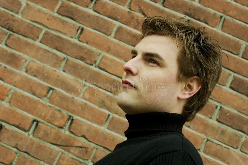 Profile of a Sad Man Face Crestfallen on Black Stock Photo - Image of ...