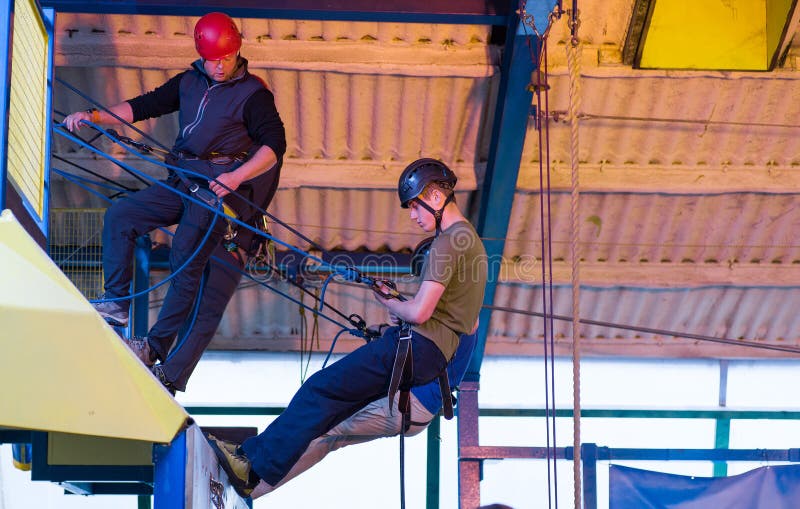 Abseiling Instructors at Kitekite Falls, Piha, Auckland Editorial Photo ...