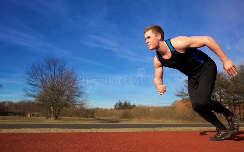 Young Man Accelerating into Sprint Stock Photo - Image of danish ...