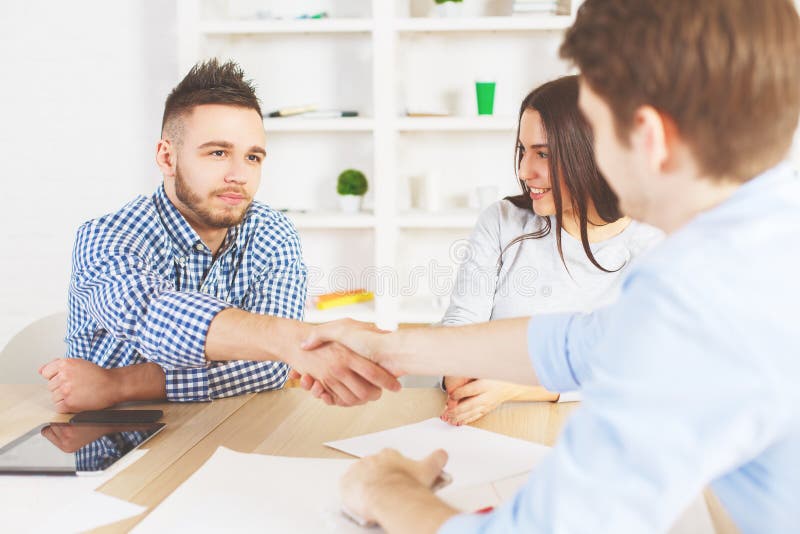 Young Man Accepted for a Job Stock Photo - Image of cheerful ...
