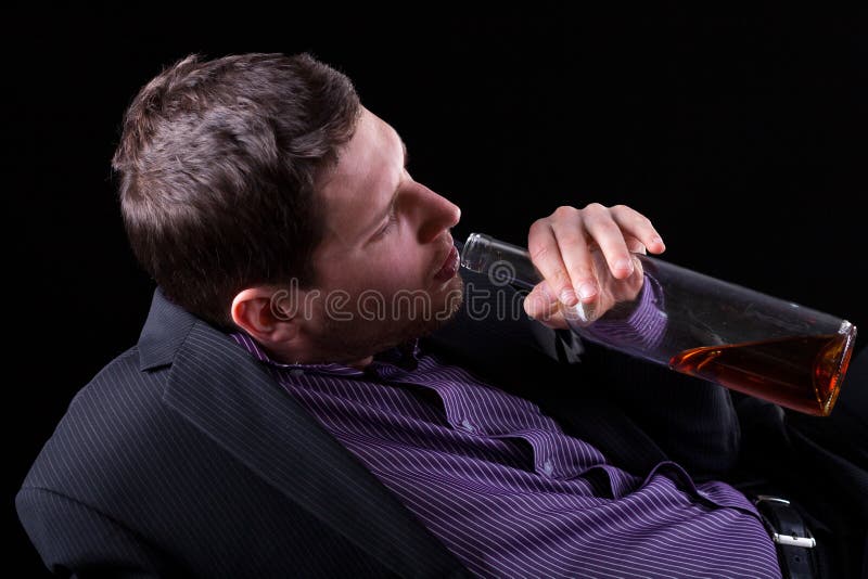Young Man Addicted To Alcohol Stock Image - Image of alcohol ...