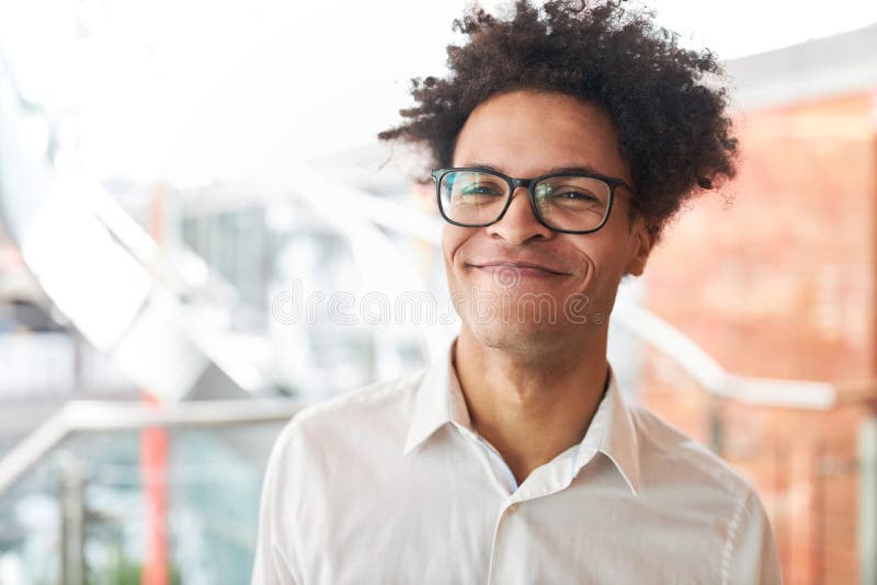 Young Man with an Afro Look As a Successful Startup Founder Stock Image ...