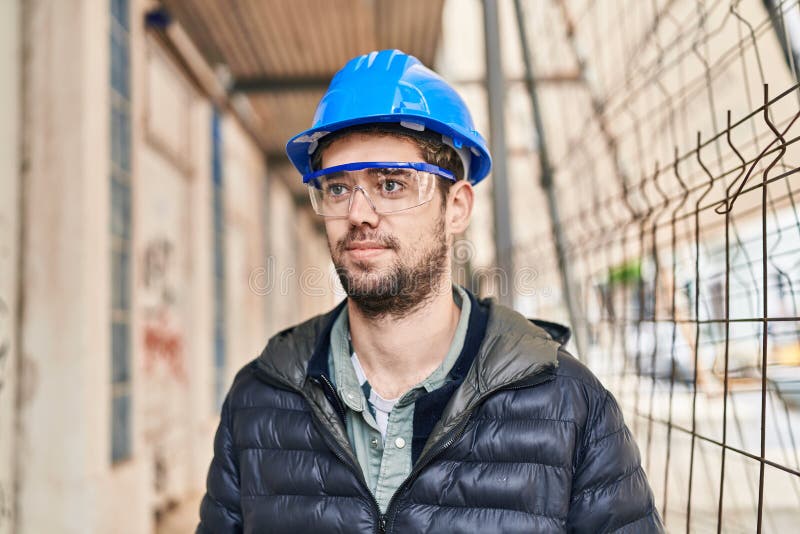 Young Man Architect Smiling Confident Standing at Street Stock Image ... Young Man Architect Smiling Confident Standing at Street Stock Image ...