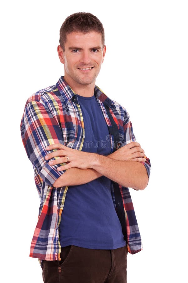 Young man with arms folded stock image. Image of casual - 26706205