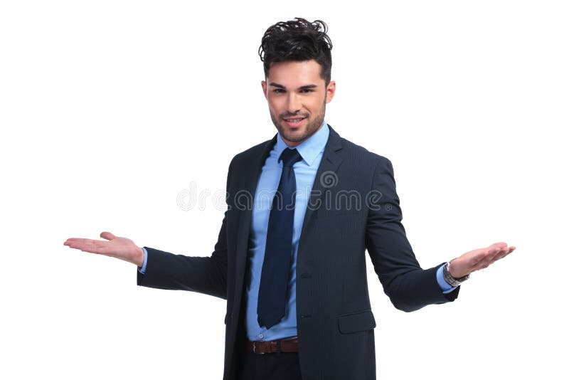 Young Man with Arms Open Smiling Stock Photo - Image of isolated ...