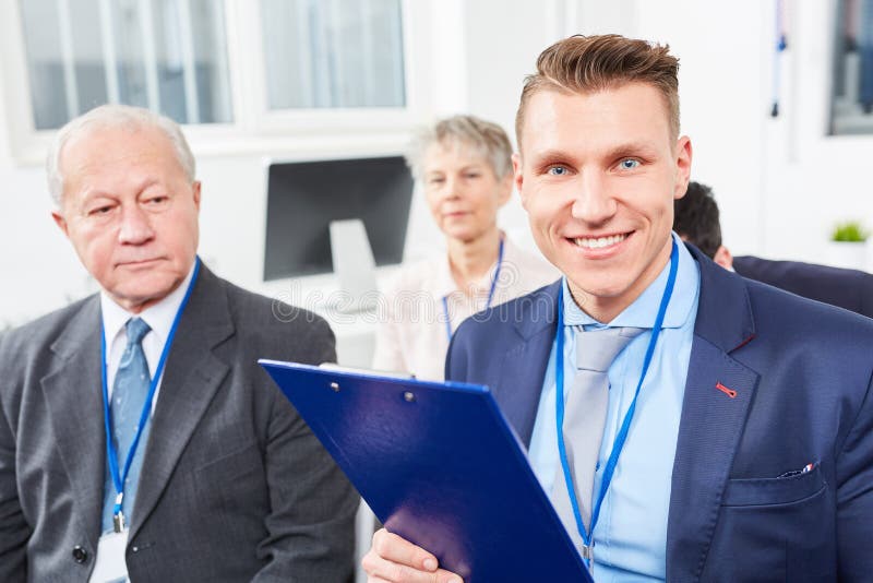 Young Man As Consultant and Instructor Stock Photo - Image of ...