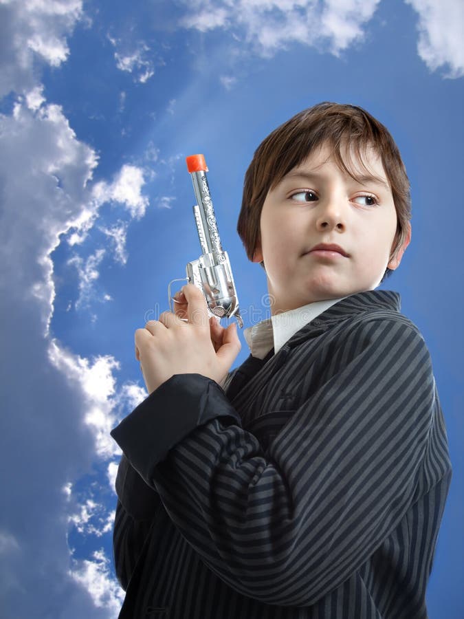 Young Man As a Gangster Against Beautiful Blue Sky Stock Image - Image ...