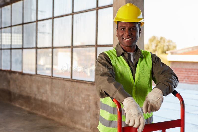 Young Logistics Worker with Sack Truck Stock Photo - Image of business ...