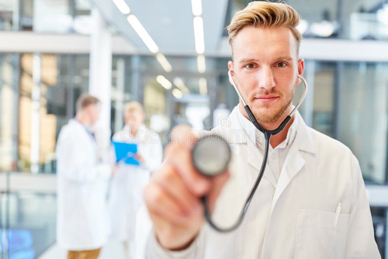 Young Man As a Medical Assistant or Internist Stock Photo - Image of ...