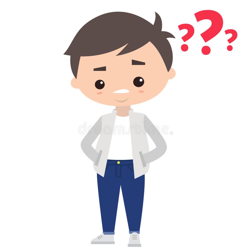 Young Man Asking a Question. Cartoon Illustration Stock Illustration ...