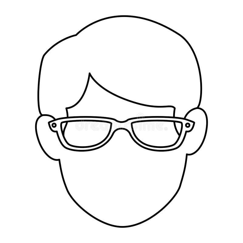 Young Man Avatar Head With Glasses Character Stock Illustration Illustration Of Portrait