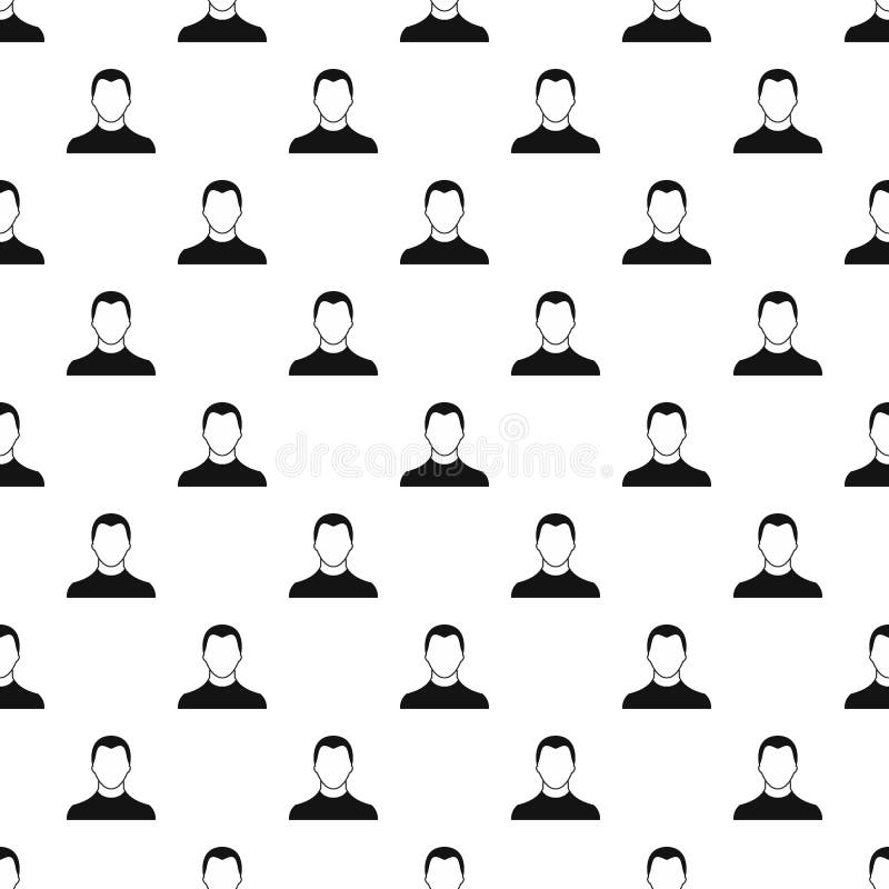 Young Man Avatar Pattern, Simple Style Stock Vector - Illustration of ...