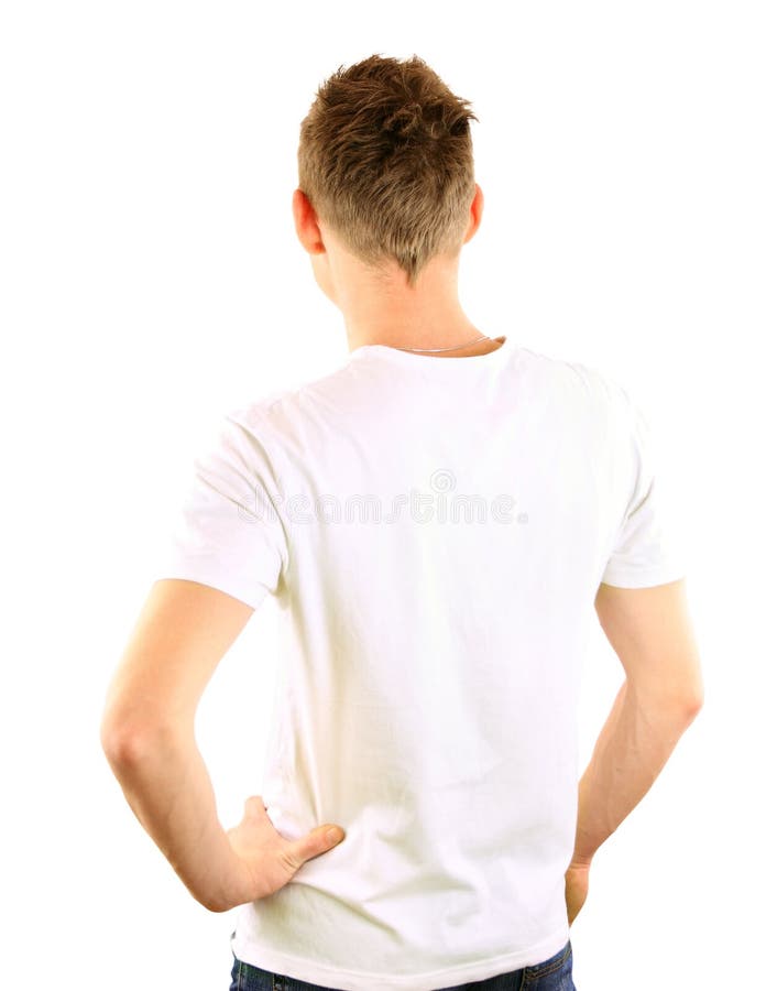 Young Man from the Back, Isolated Stock Photo - Image of executive ...