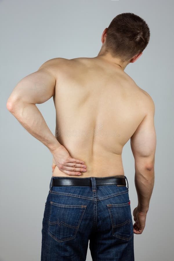 Shirtless Man in Blue Jeans Stock Photo - Image of back, young: 25268002